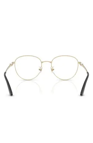 JIMMY CHOO 54mm Round Eyeglasses - Pale Gold/black/demo Lens
