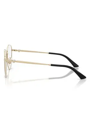 JIMMY CHOO 54mm Round Eyeglasses - Pale Gold/black/demo Lens