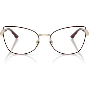 JIMMY CHOO 53mm Cat Eye Eyeglasses - Pale Gold/red/demo Lens
