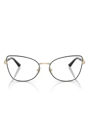 JIMMY CHOO 55mm Cat Eye Optical Glasses - Pale Gold/black/demo Lens