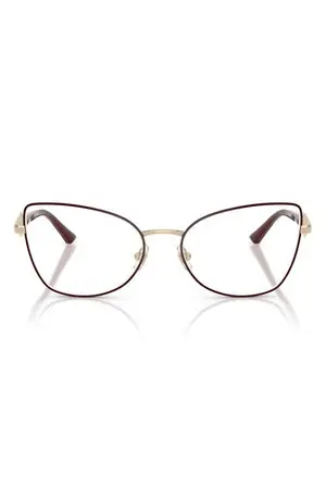 JIMMY CHOO 55mm Cat Eye Optical Glasses - Pale Gold/red/demo Lens