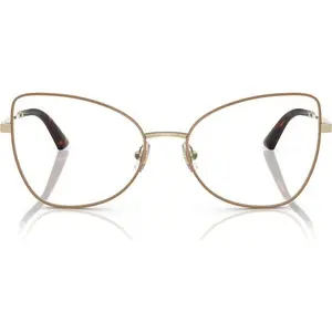 JIMMY CHOO 55mm Butterfly Optical Glasses - Pale Gold/biscuit/demo Lens
