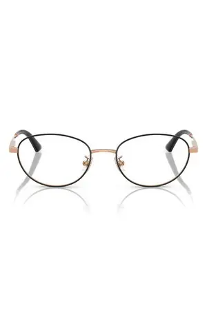 JIMMY CHOO 51mm Oval Optical Glasses - Rose Gold/black/demo Lens