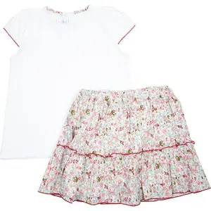 CUCLIE Floral Ruffle Skort Set