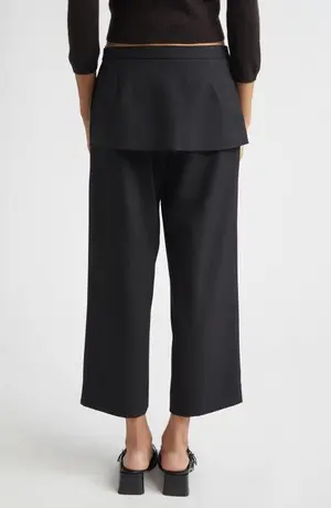 Sandy Liang Mott Cropped Pants With Skirt Overlay