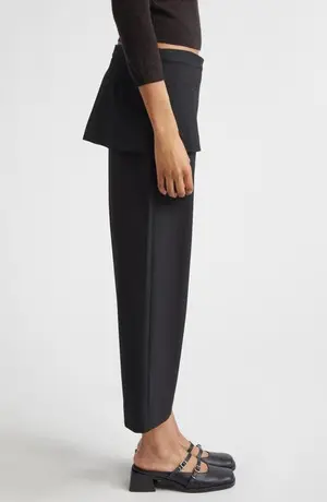 Sandy Liang Mott Cropped Pants With Skirt Overlay