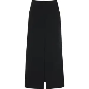 GIZIA Slit Straight Cut Midi Skirt - Black