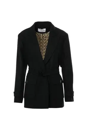 GIZIA Double-breasted Belted Jacket With Pockets
