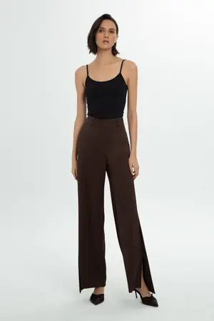GIZIA Asymmetrical Cuff High-waisted Tailored Trousers