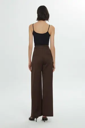 GIZIA Asymmetrical Cuff High-waisted Tailored Trousers