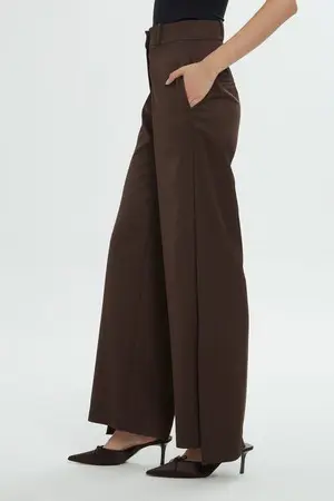 GIZIA Asymmetrical Cuff High-waisted Tailored Trousers