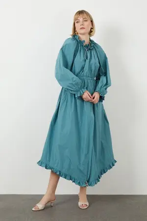 GIZIA Ruffle Neck Flared Dress