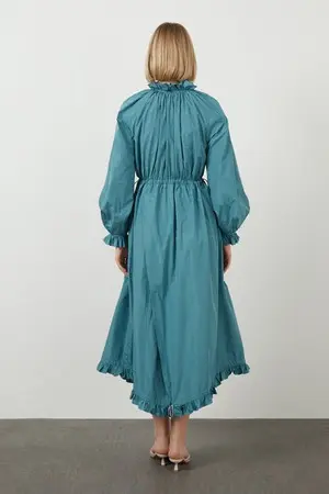 GIZIA Ruffle Neck Flared Dress