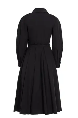 GIZIA Shirt Collar Zippered Midi Dress