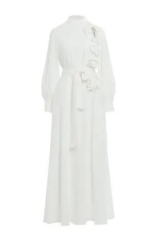 GIZIA Gathered Detail Beaded Long Dress