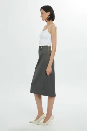GIZIA Zippered Midi Pencil Skirt