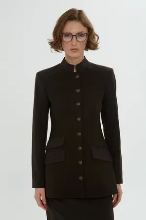 GIZIA Jacket And Pencil Skirt Set With Button Details