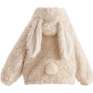 TULLEEN Bunny-eared Faux Fur Jacket