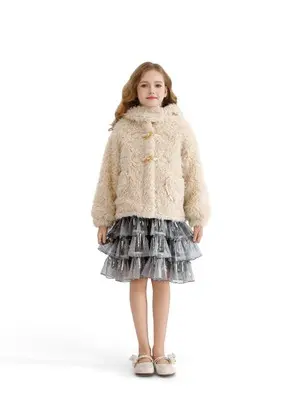 TULLEEN Bunny-eared Faux Fur Jacket