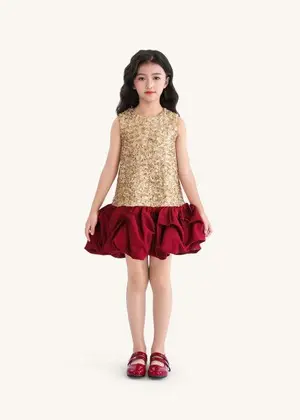 TULLEEN Ruffles & Gleam Dress - Gold