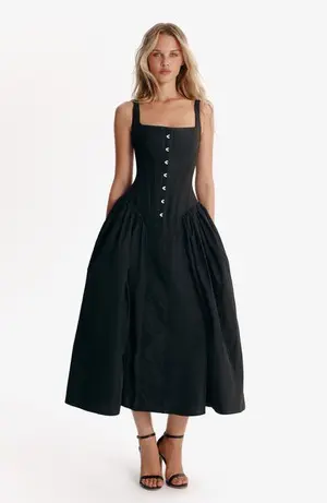 MILLA Structured Corset Midi Dress