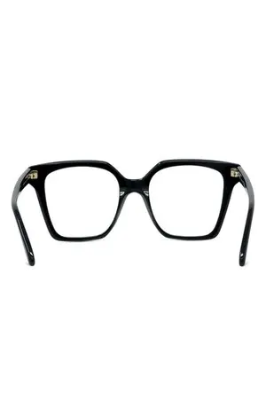 Loewe 52mm Geometric Optical Glasses - Shiny Black