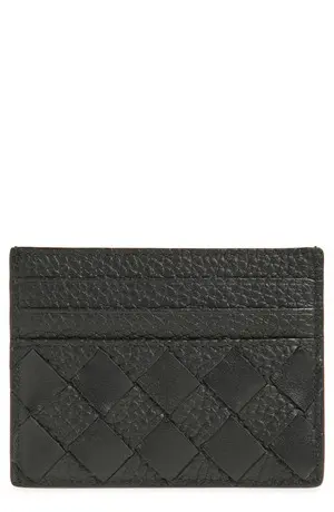 Bottega Veneta Intrecciato Leather Card Case - Black