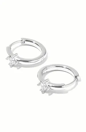 MIRANDA FRYE Kierza Huggie Hoop Earrings - Silver
