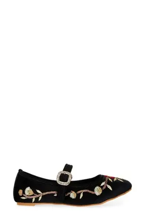 FUCHSIA Paradise Floral Embroidered Mary Jane