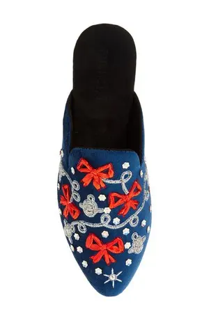 FUCHSIA Holiday Belle Embroidered Mule