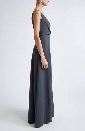 St. John Tess Heathered Crepe Gown