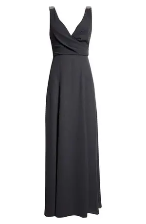 St. John Tess Heathered Crepe Gown