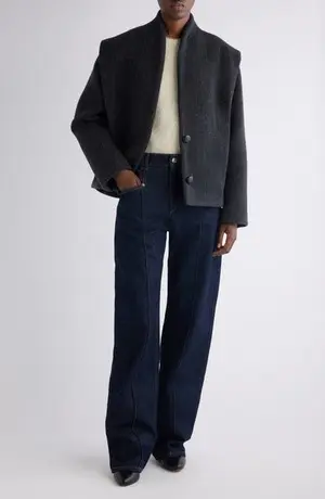 Isabel Marant Étoile Dyogo Wool Blend Felt Jacket - Anthracite