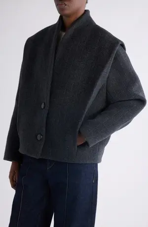 Isabel Marant Étoile Dyogo Wool Blend Felt Jacket - Anthracite
