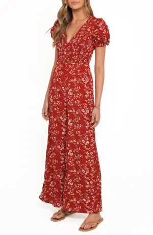 PETAL & PUP Floral Print Wide Leg Jumpsuit