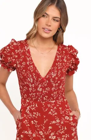 PETAL & PUP Floral Print Wide Leg Jumpsuit