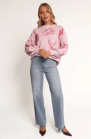 PETAL & PUP Crewneck Relaxed Fit Sweater