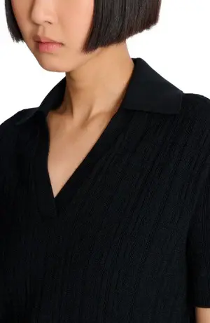 Balmain Monogram Knit Polo - Black