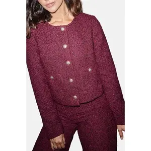 FRIENDS LIKE THESE Boucle Crop Jacket