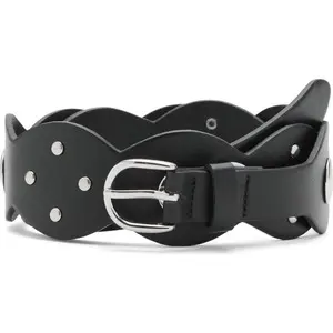Mango Wide Studded Belt - Black