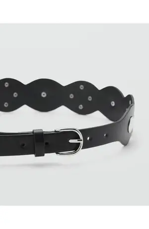 Mango Wide Studded Belt