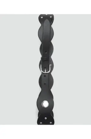 Mango Wide Studded Belt