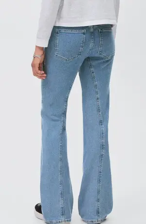 Mango Seam Detail Mid Rise Flare Jeans