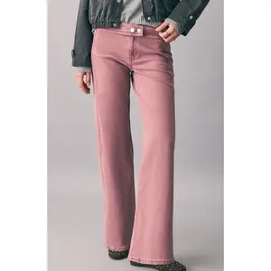 Mango Belted Low Rise Straight Leg Jeans - Pink