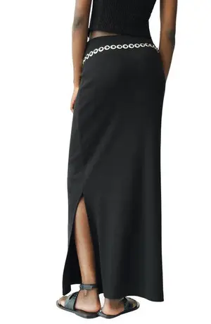 Mango Knit Maxi Skirt - Black