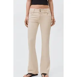 Mango Low Rise Flare Jeans - Beige