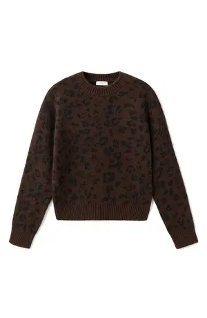 Mango Leopard Print Pullover Sweater