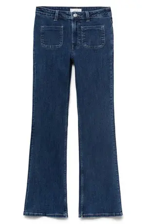 Mango Patch Pocket Flare Jeans