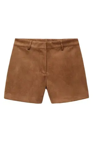 Mango Faux Suede Low-waist Shorts