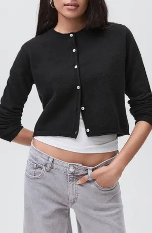 Women's Cropped Crewneck Cardigans